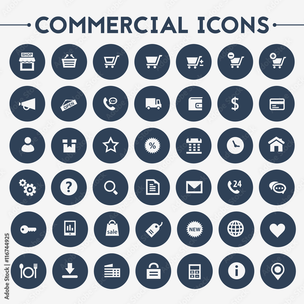Big commercial icon set Stock Vector | Adobe Stock