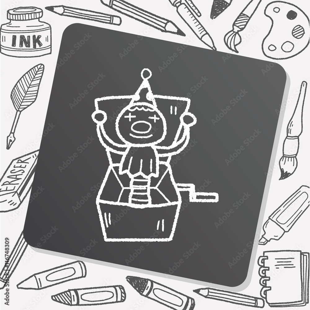 clown box doodle Stock Vector | Adobe Stock
