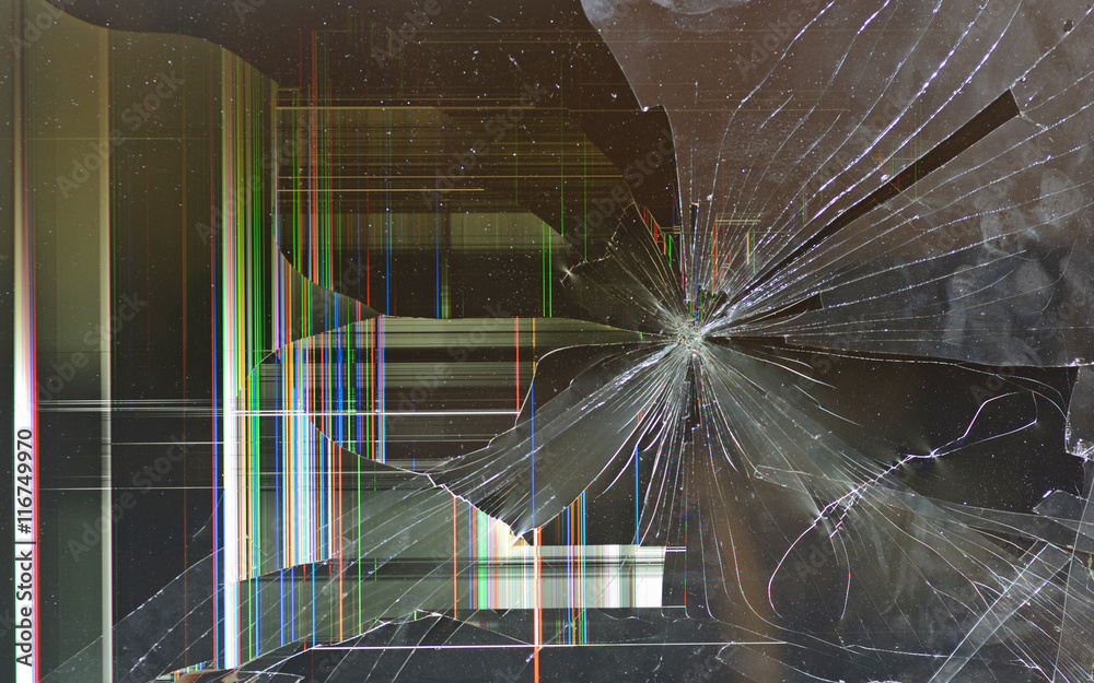 broken computer screen Stock Photo | Adobe Stock