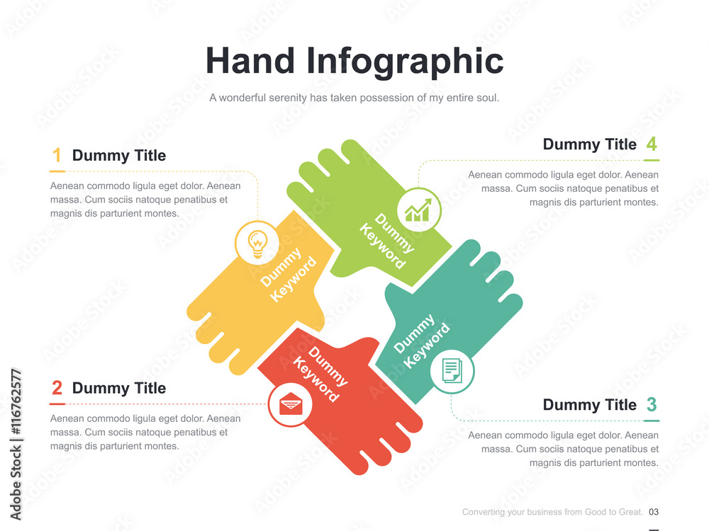 Flat business presentation vector slide template with diagram chart ...