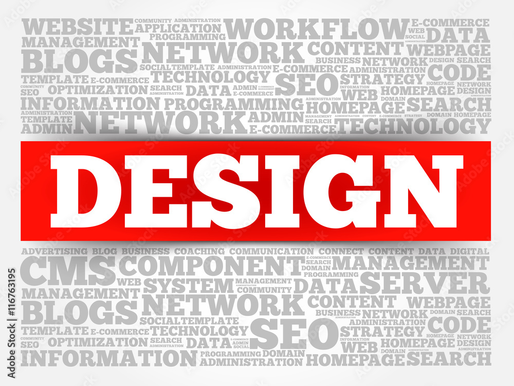 DESIGN word cloud collage, business concept background Stock Vector ...