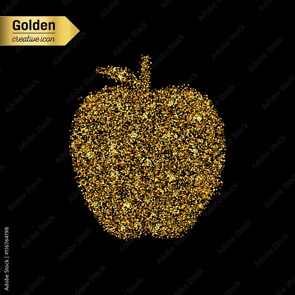 Gold glitter vector icon Stock Vector | Adobe Stock