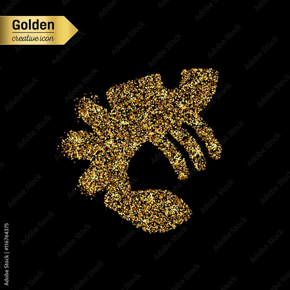 Gold glitter vector icon Stock Vector | Adobe Stock