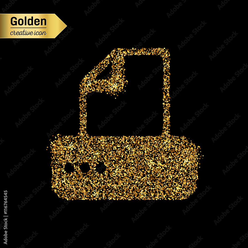 Gold glitter vector icon Stock Vector | Adobe Stock