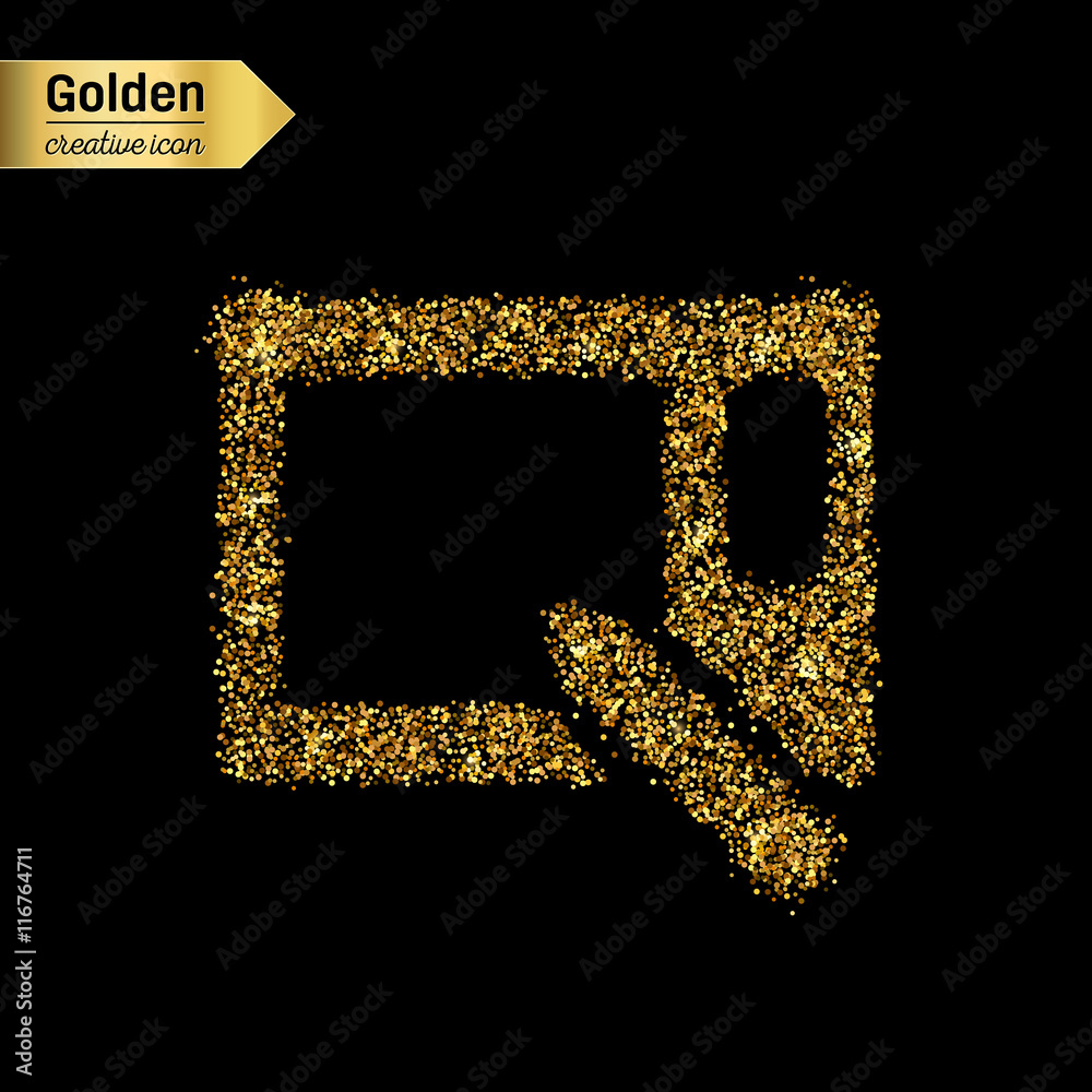 Gold glitter vector icon Stock Vector | Adobe Stock