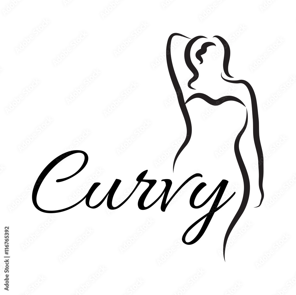 Logo plus size woman. Curvy woman symbol, logo. Vector illustration ...