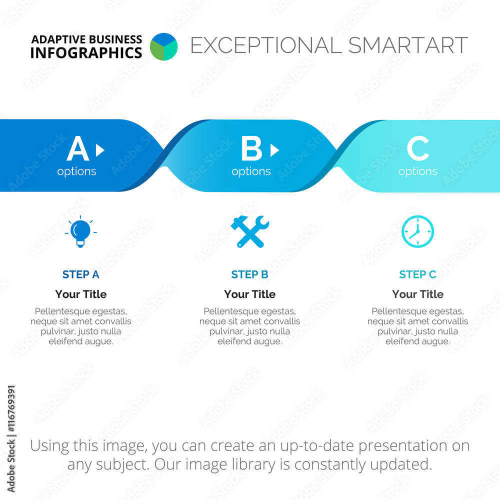ABC Steps Infographic Diagram Template Stock Vector | Adobe Stock