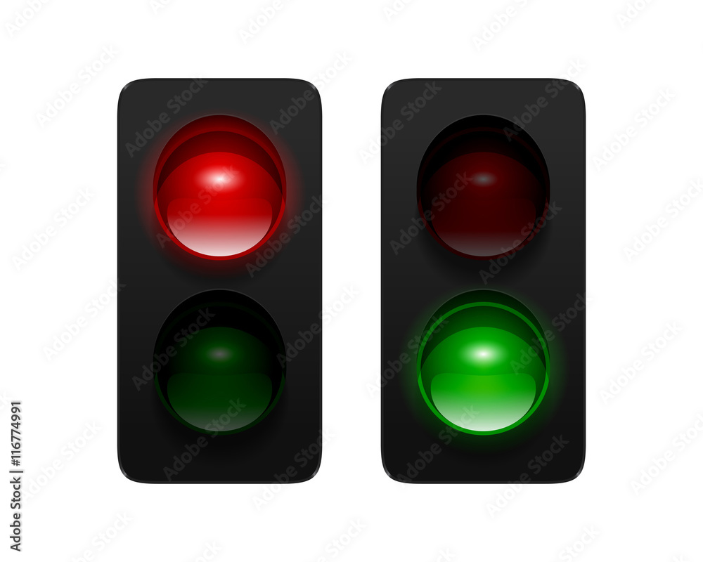 Vector dual aspect traffic signals isolated on white background ...