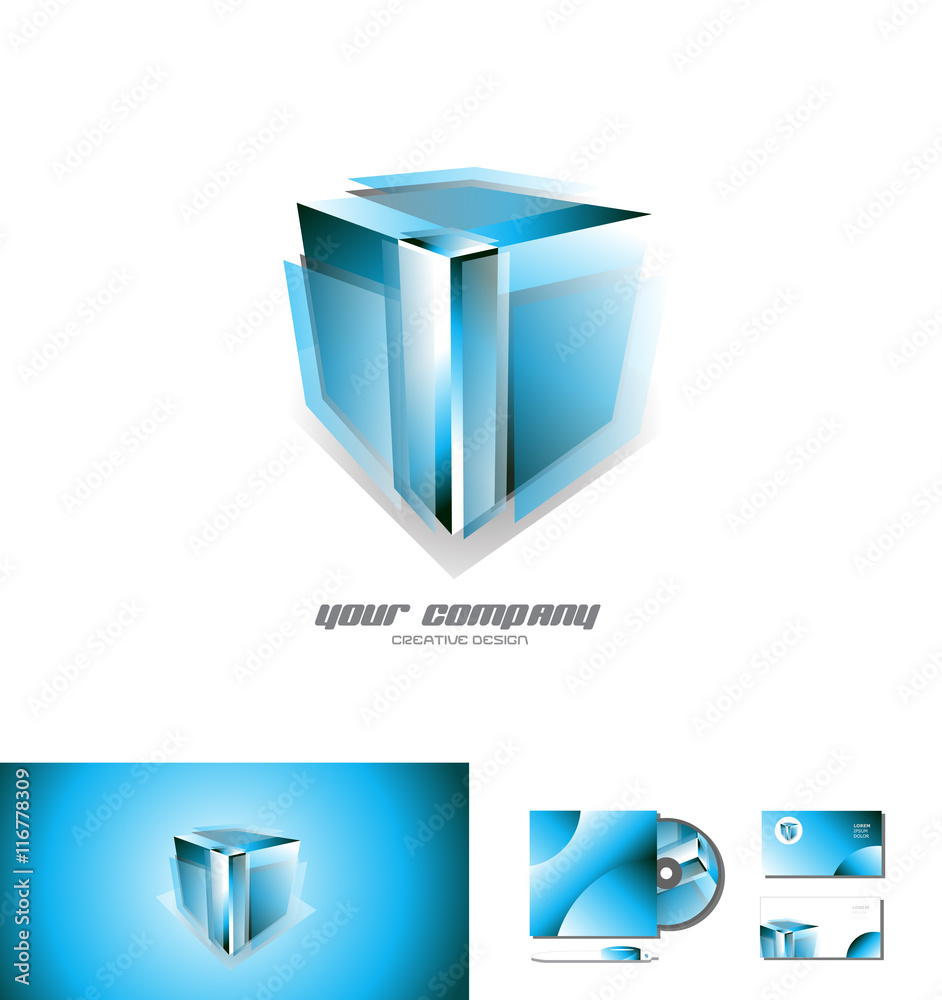 Transparent blue 3d cube logo icon design Stock Vector | Adobe Stock