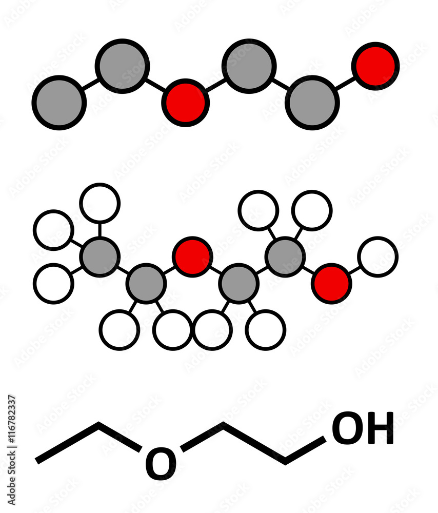 2-ethoxyethanol solvent molecule. Stock ベクター | Adobe Stock