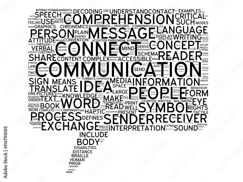 Illustration of communication message information word cloud tal Stock ...