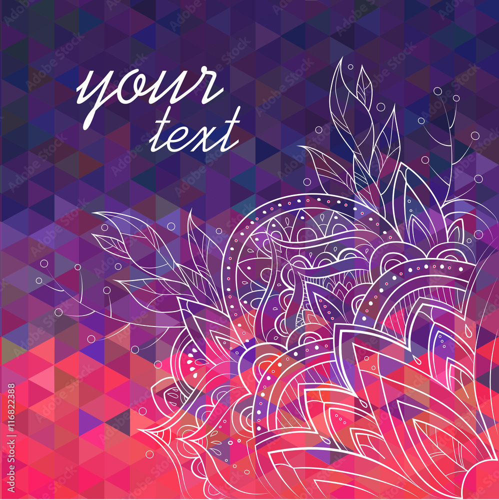 Vector boho chic flower pattern. Elegant floral background for ...