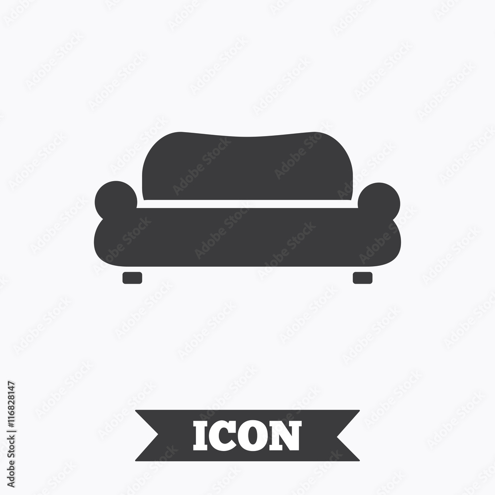 Comfortable sofa icon. Modern couch symbol. Stock Vector | Adobe Stock