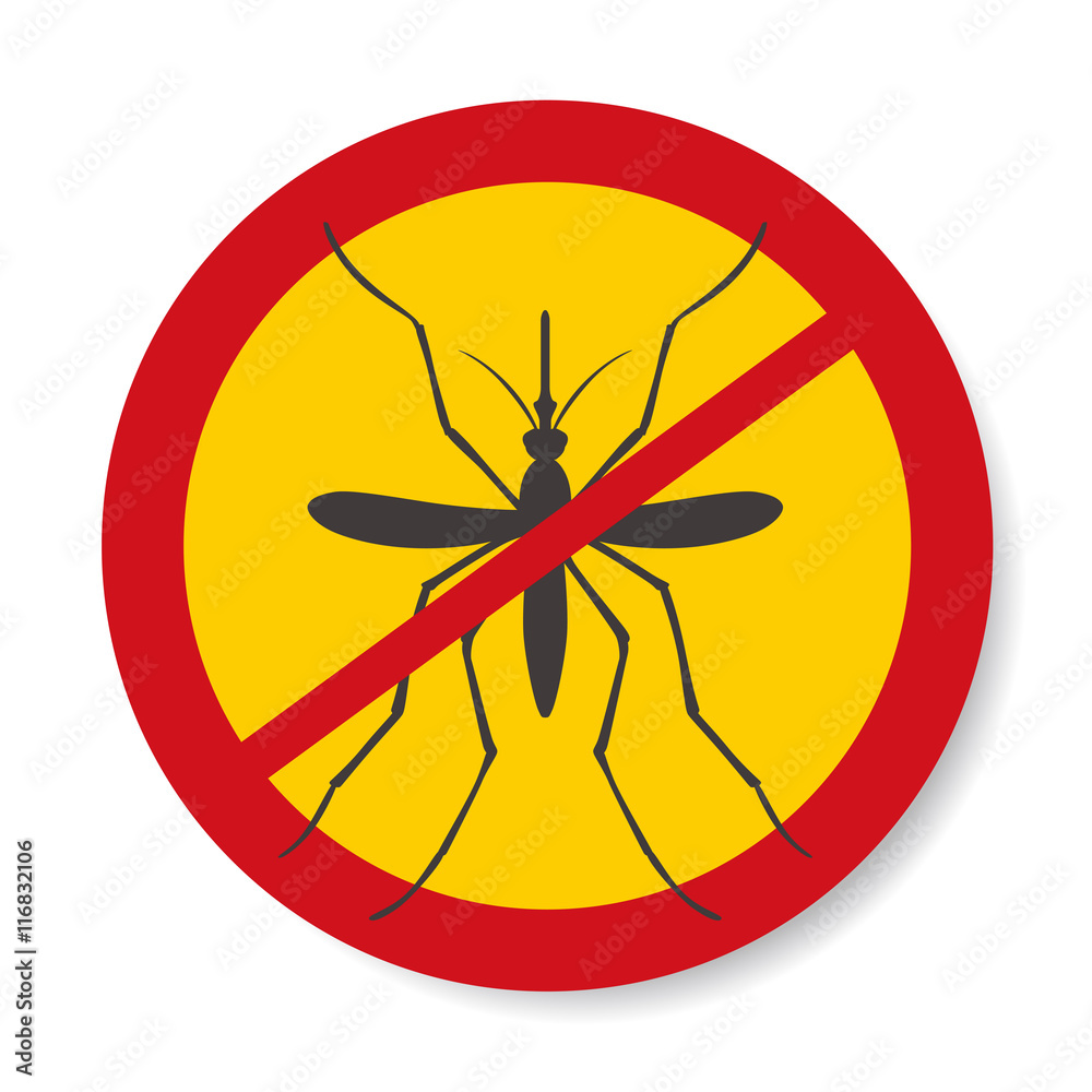 anti mosquito icon sign, a mosquito in a red crossed out circle Stock ...