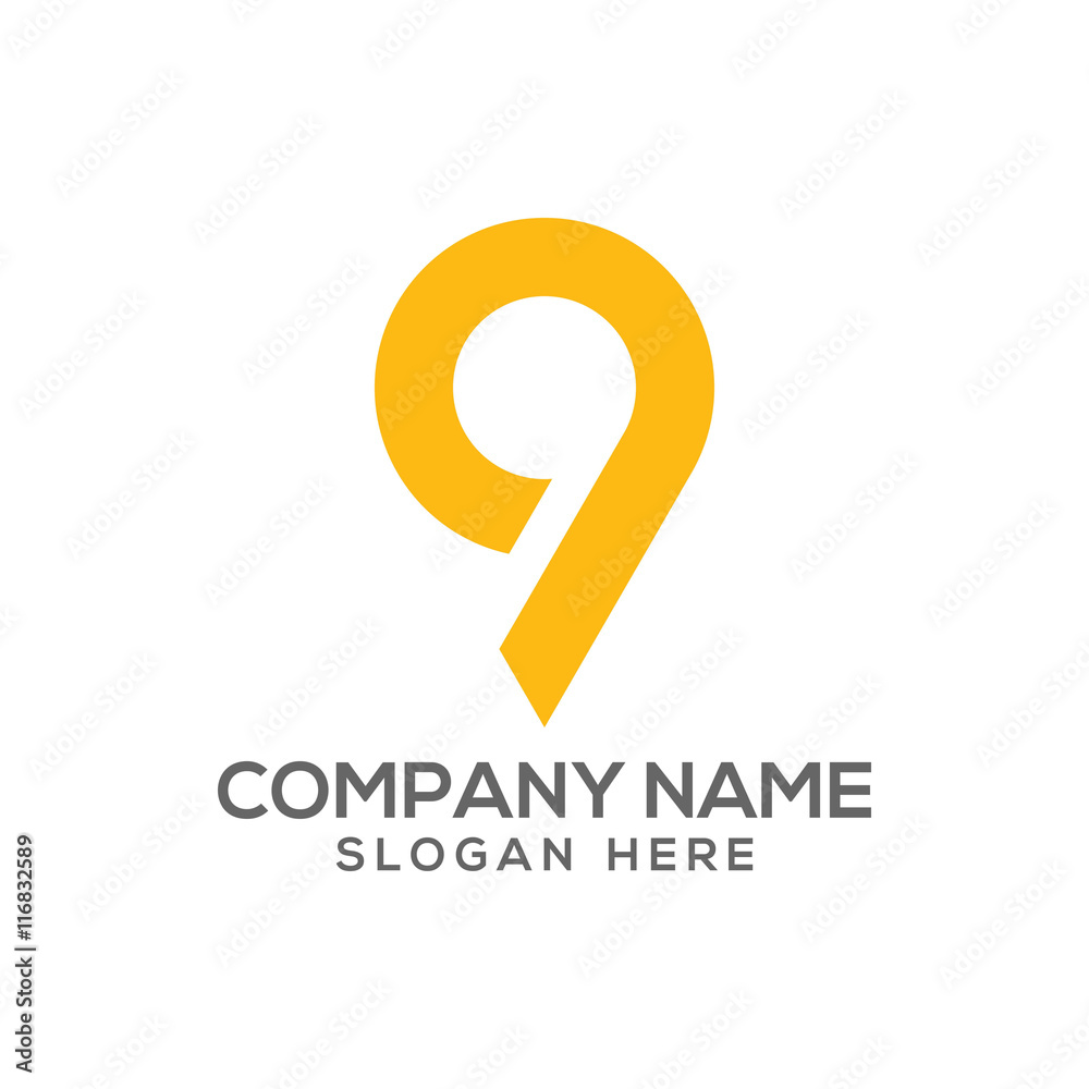 Number 9 icon logo vector Stock Vector | Adobe Stock