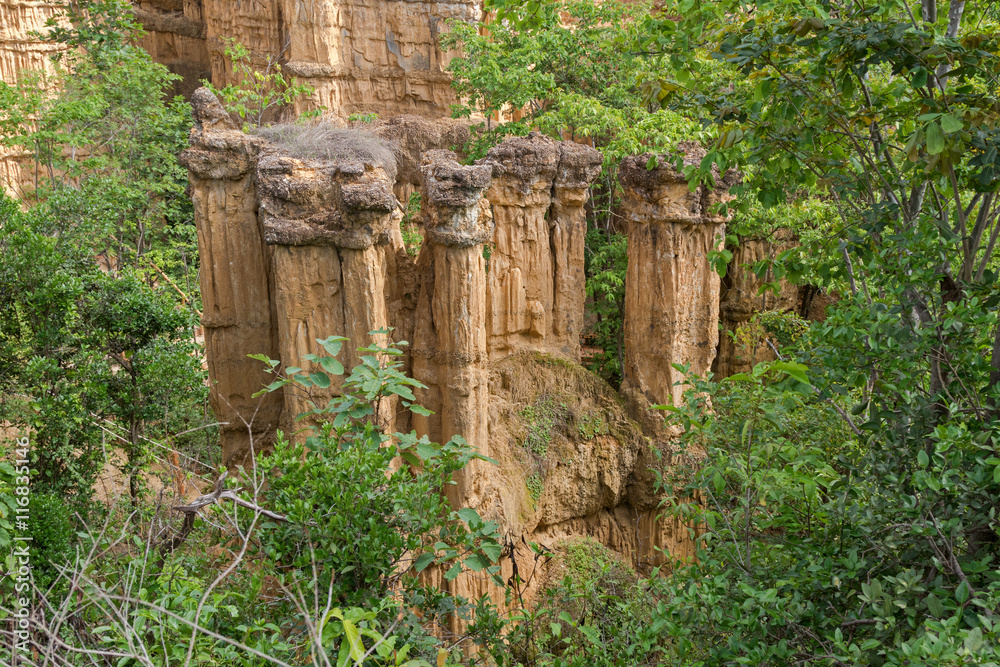 Soil Columns with 30 meter height called The Roman caused by deposition ...
