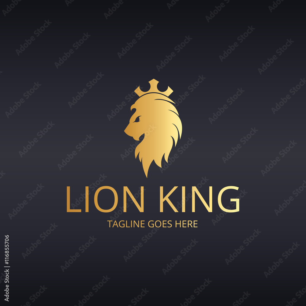 King logo. Lion king. Two versions. Logo template suitable for ...