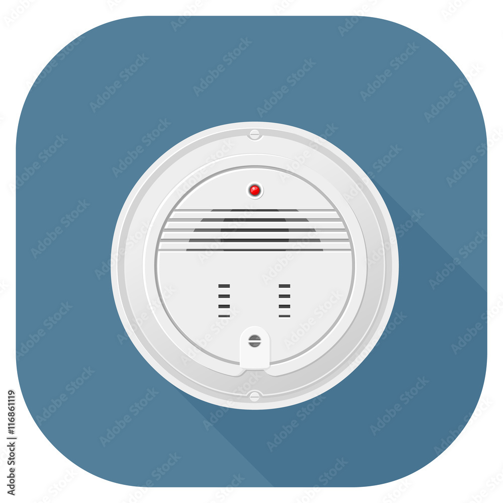 A vector illustration of a smoke alarm flat icon design. Smoke Detector ...