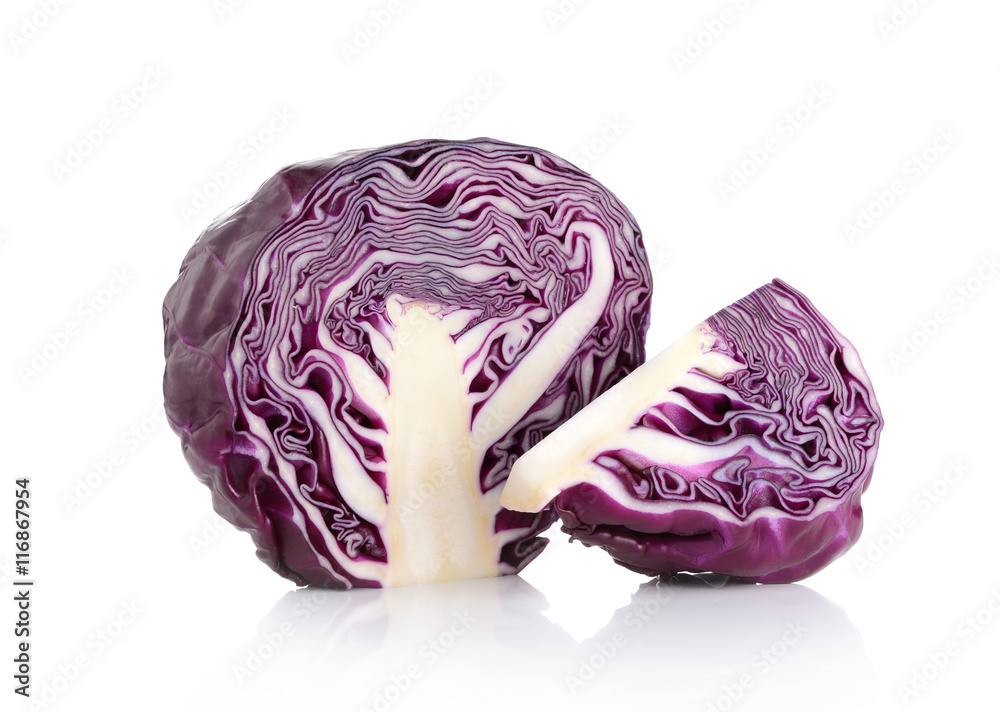 Purple cabbage isolated on white background Stock Photo | Adobe Stock