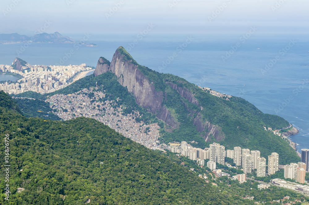 Scenic landscape skyline view of the Two Brothers Mountain from the ...