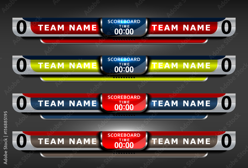 scoreboard object design for football and soccer, vector illustration ...