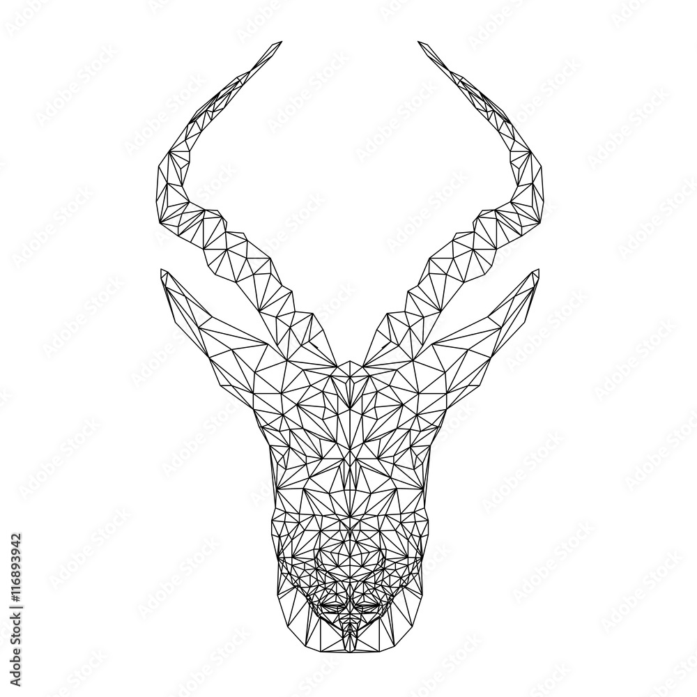 Springbok african animal. Vector antelope illustration for tattoo ...