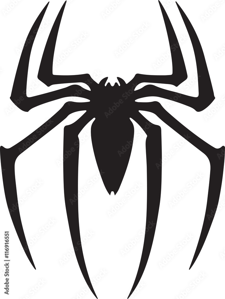 Black Spider Silhouette vector logo Stock Vector | Adobe Stock