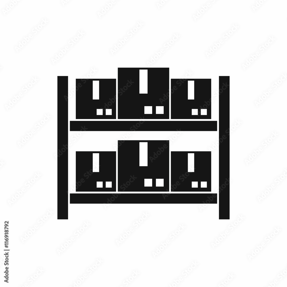 Storage of goods in warehouse icon in simple style isolated on white ...