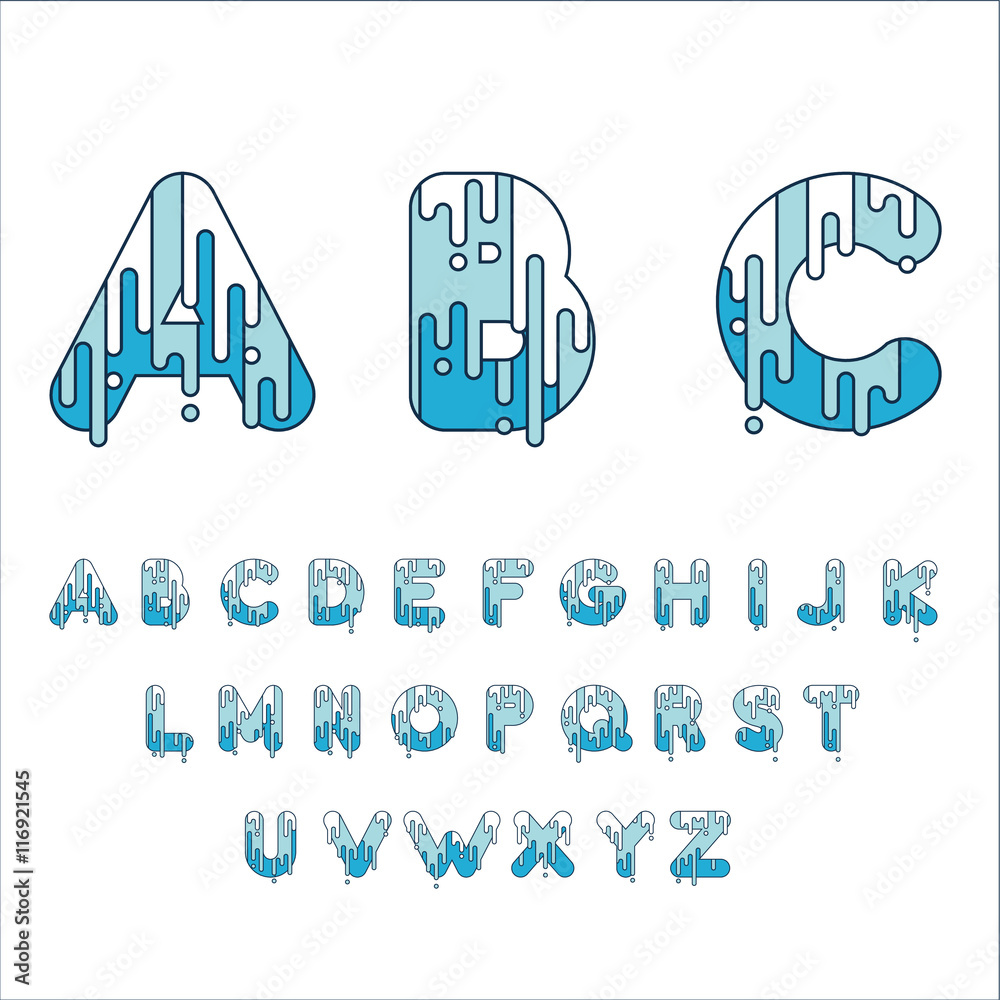 Bubble font with dripping paint. Vector illustration. Stock Vector ...