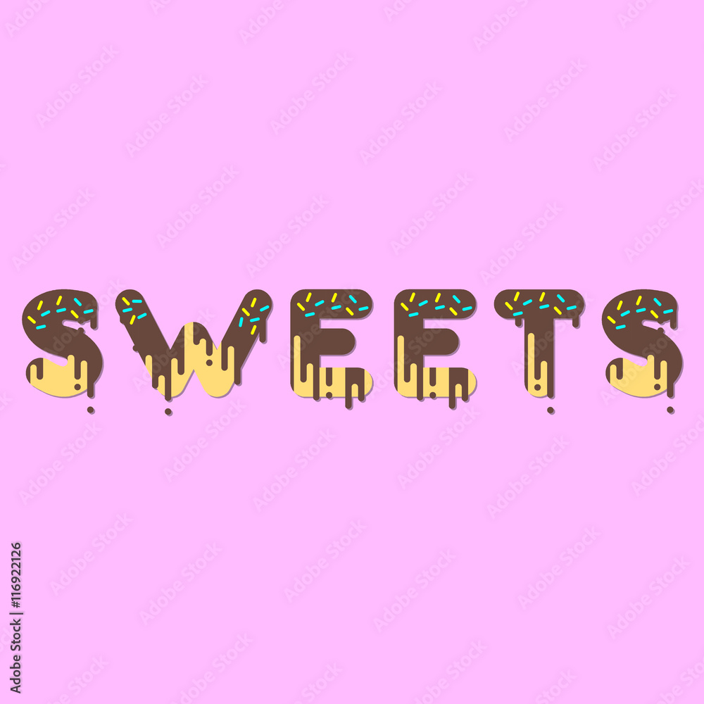 The Word Sweet In Bubble Letters
