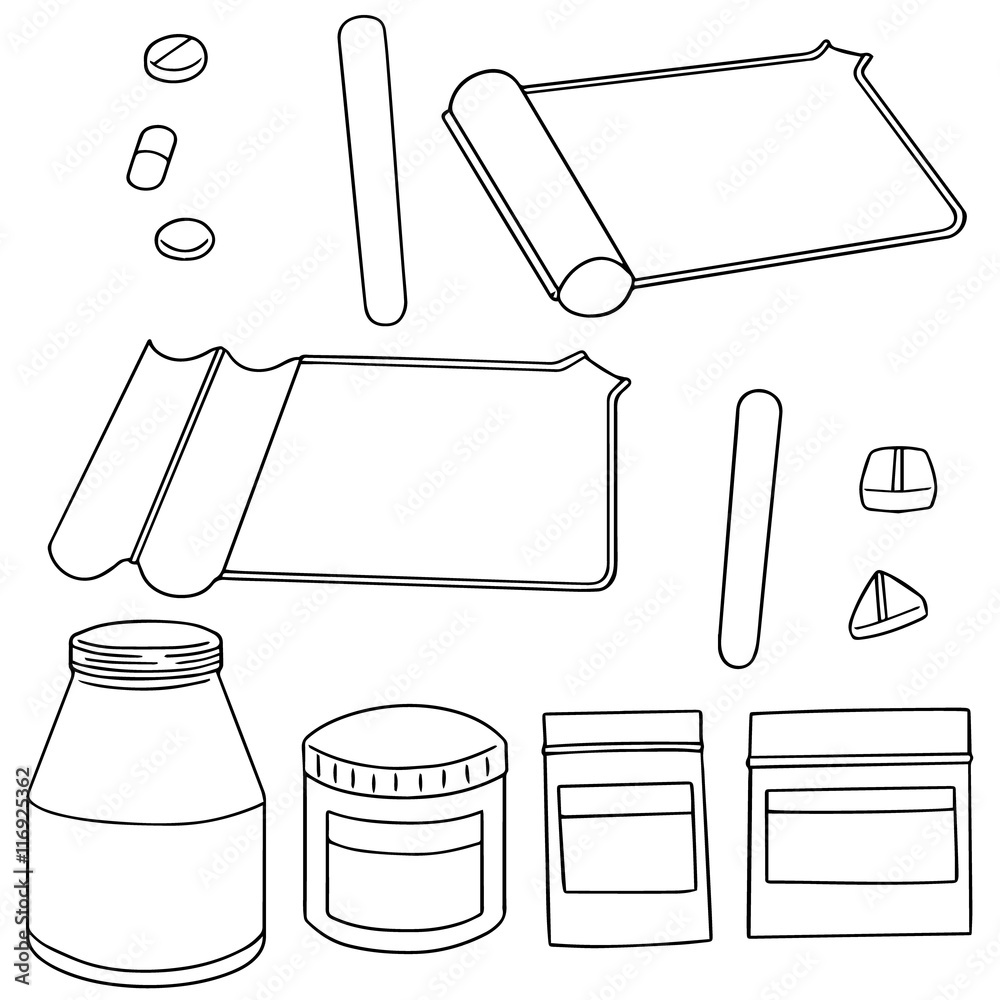 vector set of pill counting tray Stock Vector | Adobe Stock