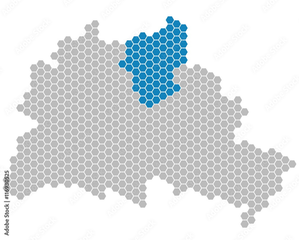 Karte Berlin - Bezirk Pankow Stock-Illustration | Adobe Stock