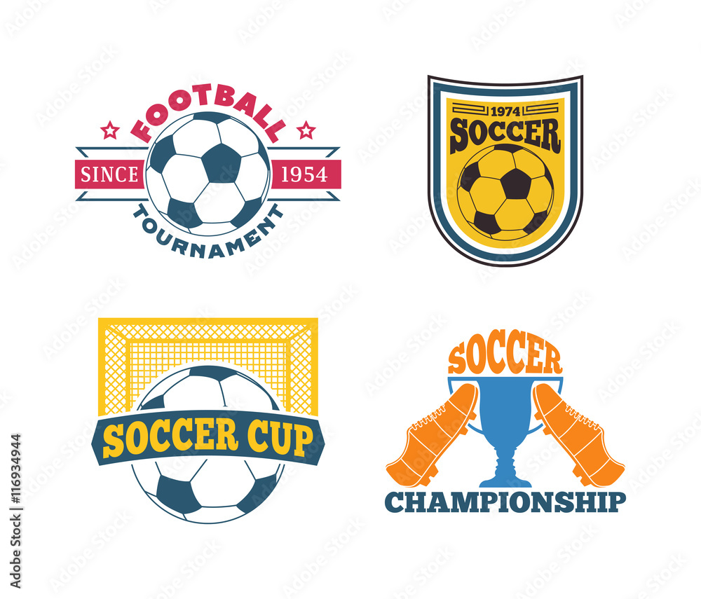 Soccer football badge logo design templates Sport team identity ...