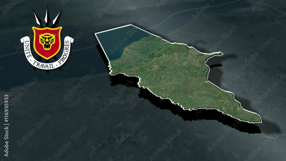 Makamba with Coat Of Arms Animation Map Provinces of Burundi vídeo de ...