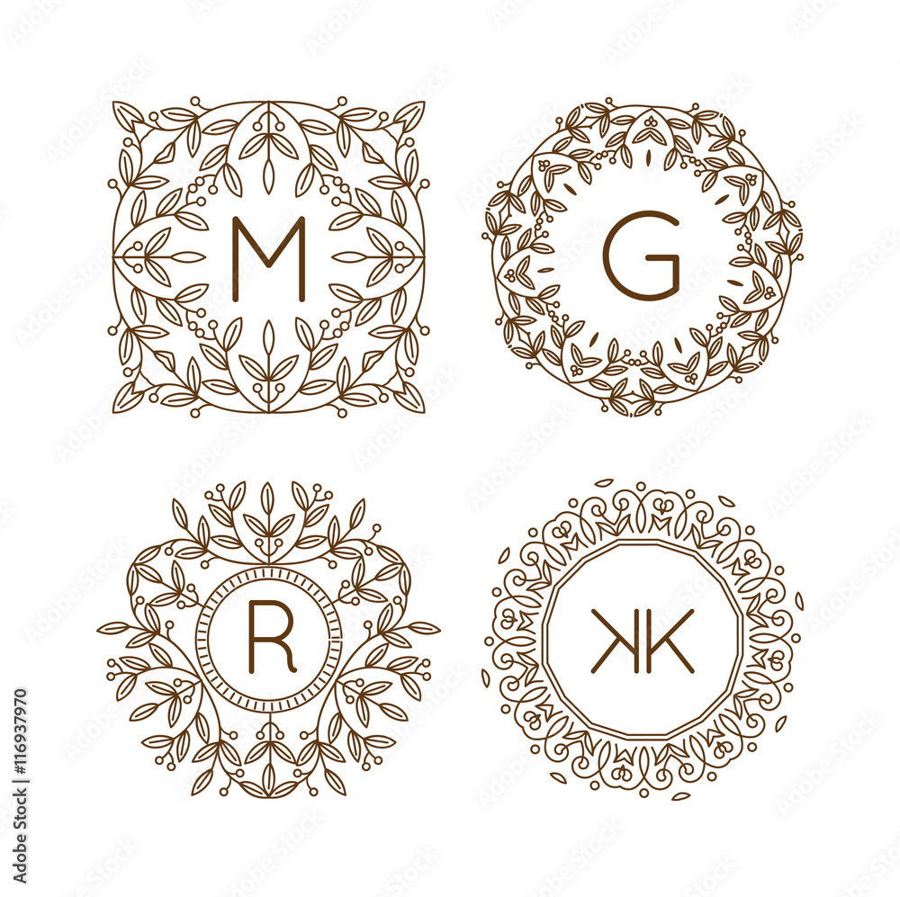 Monogram bage logo vector Stock Vector | Adobe Stock