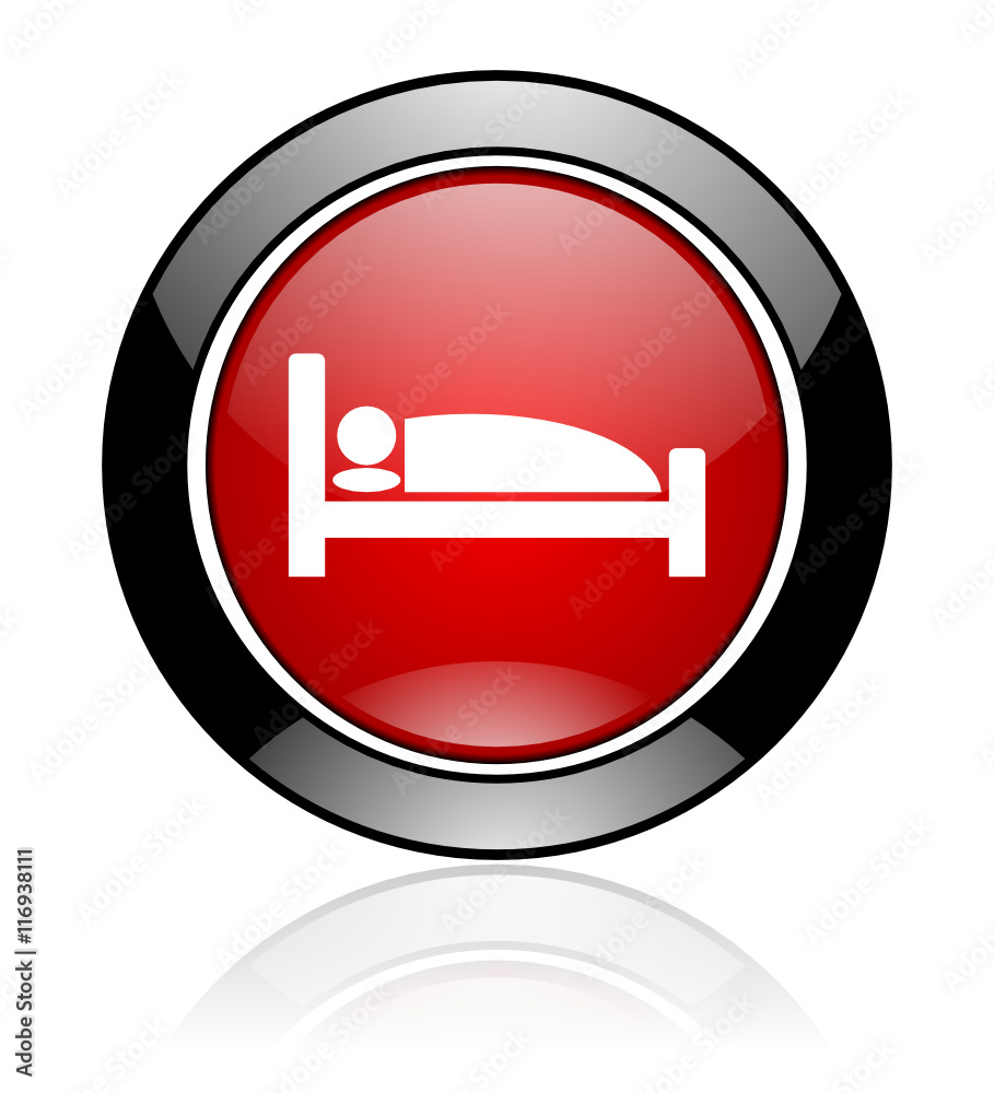Red and black glossy round sleep vector icon Stock Vector | Adobe Stock