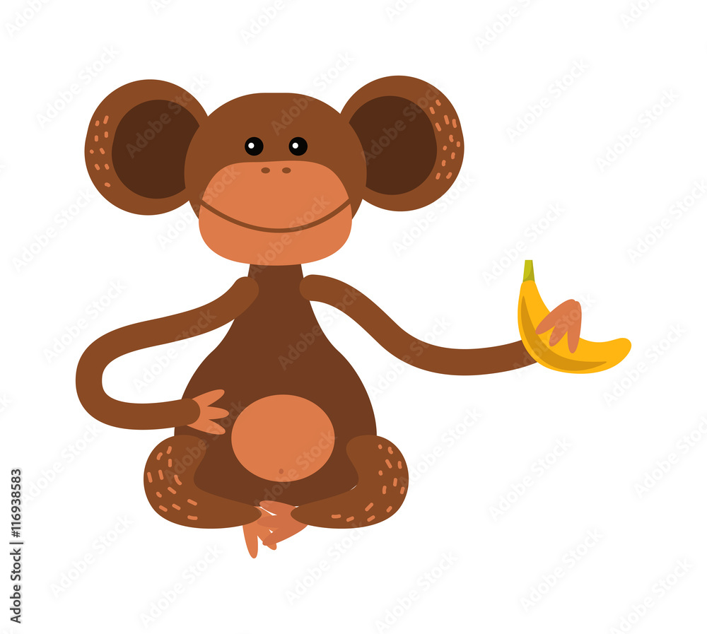 Cartoon monkey vector illustration. Monkey animal and jungle cartoon ...