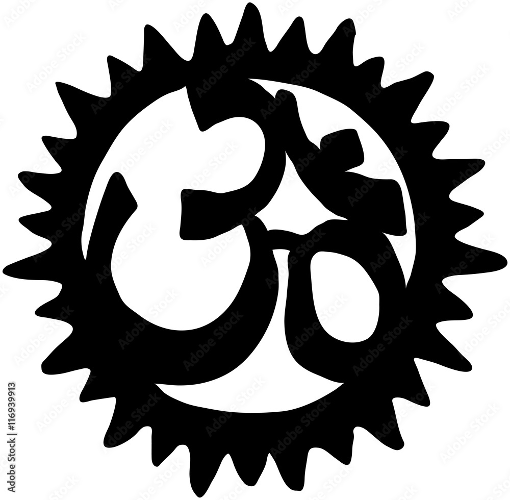 Vector silhouette - simple om logo on a white background Stock Vector ...