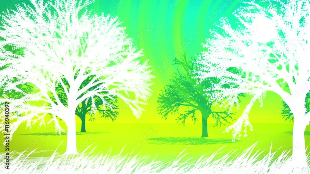 Vidéo Stock Loopable animation of a landscape showing the four seasons ...