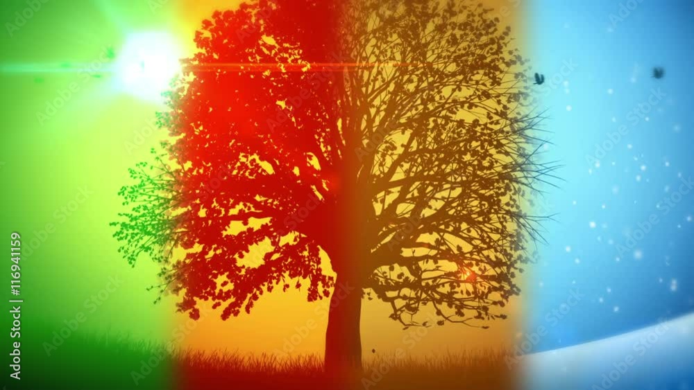 Loopable animation of a landscape showing the four seasons. Check my ...