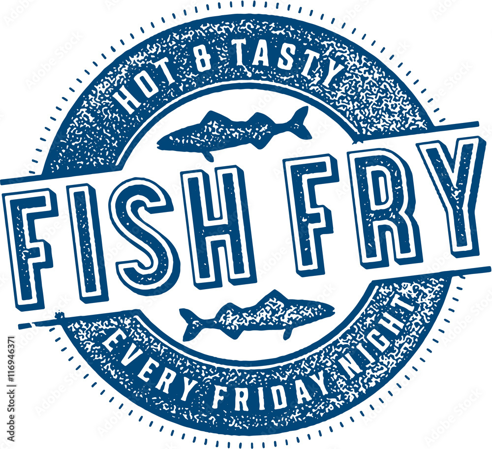 Vintage Friday Fish Fry Sign Stock Vector | Adobe Stock