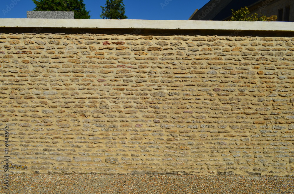 Foto de Détail d'un mur en pierre naturelle (Normandie) do Stock ...