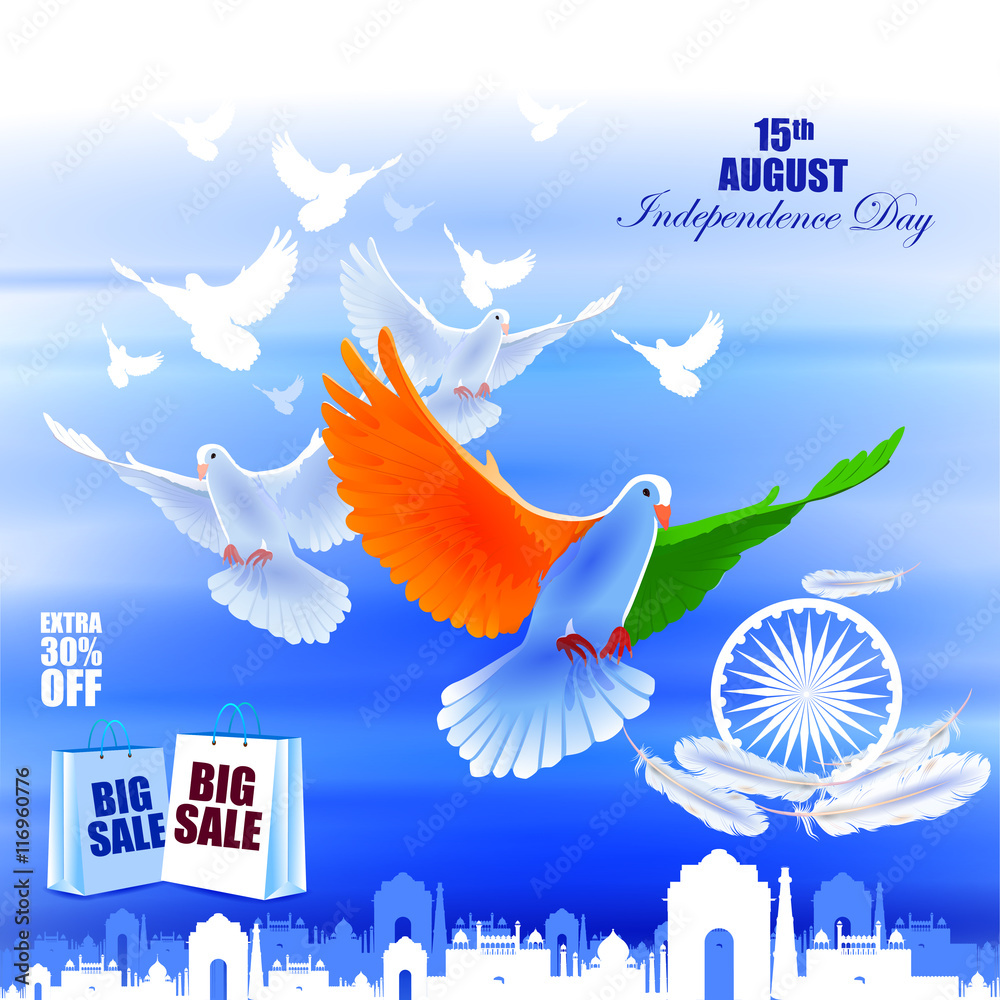 Flying Dove on Indian Independence Day celebration Advertisement ...