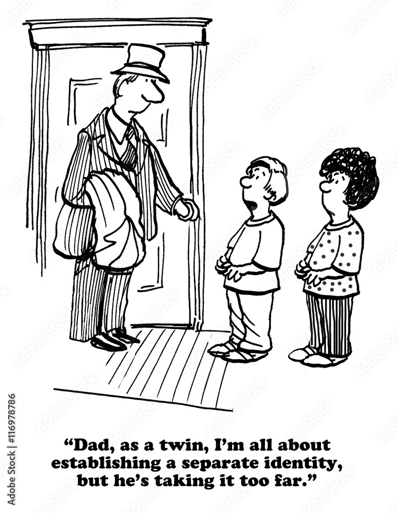 Cartoon about twins. Stock Illustration | Adobe Stock