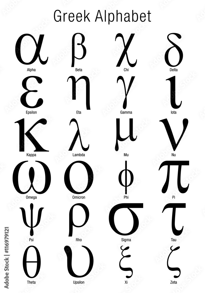 Greek Alphabet Stock Vector | Adobe Stock