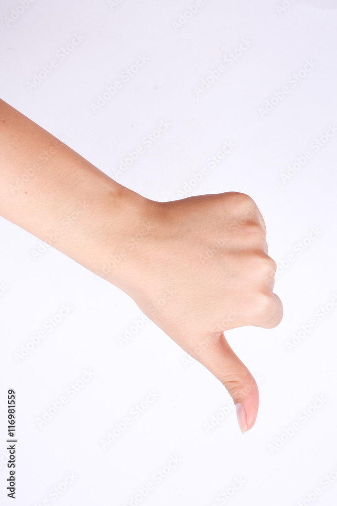 finger hand symbols isolated the concept hand showing thumbs down and ...