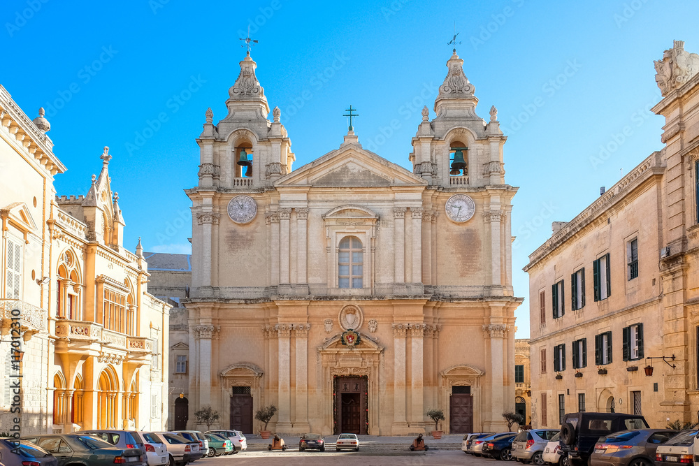 Foto de Mdina also known as Medina - Malta. Old town center, famous ...
