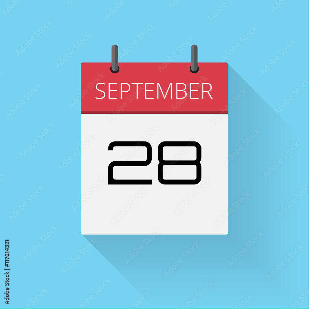 September 28, Daily calendar icon, Date and time, day, month, Holiday ...