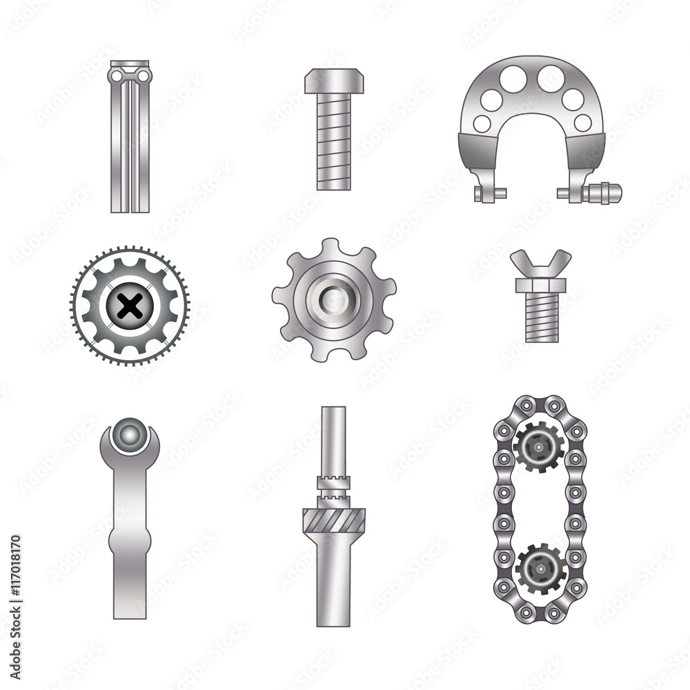 Set of spare parts vector de Stock | Adobe Stock