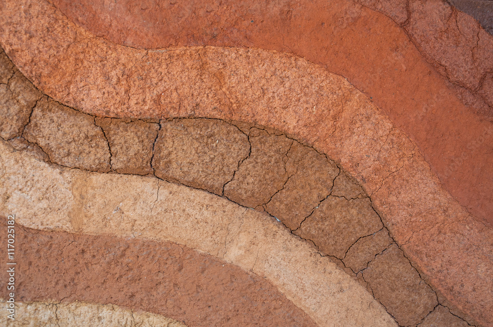 form of soil layers,its colour and textures,texture layers of earth ...